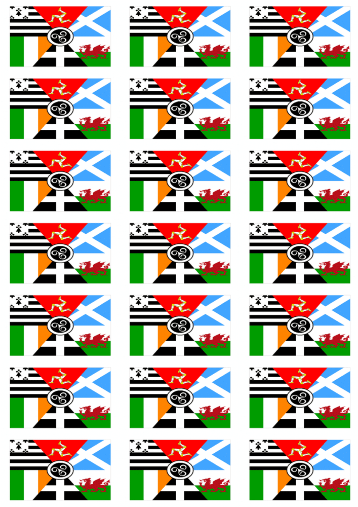 Panceltic Flag Stickers - 21 per sheet