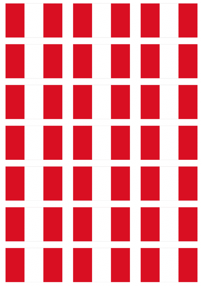 Peru No Crest Flag Stickers - 21 per sheet