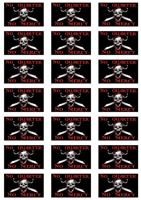 Pirate No Quarter No Mercy Stickers - 21 per sheet