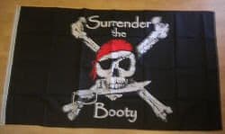 Pirate Surrender the Booty Large Flag - 5' x 3'.