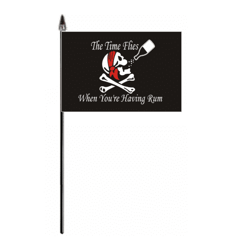 Pirate Time Flies When You re Having Rum Hand Flag - Small