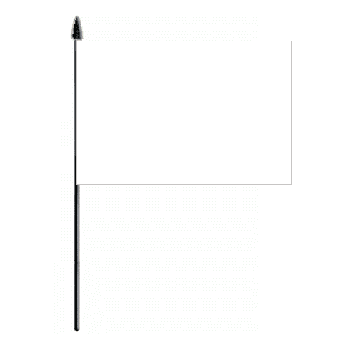 Plain White Hand Flag - Medium