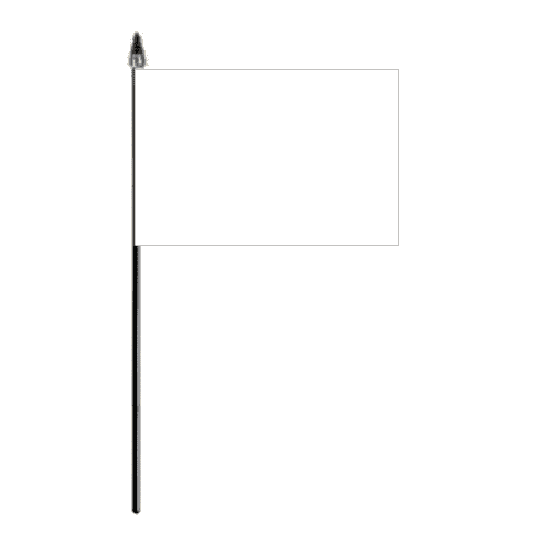 Plain White Hand Flag - Small.