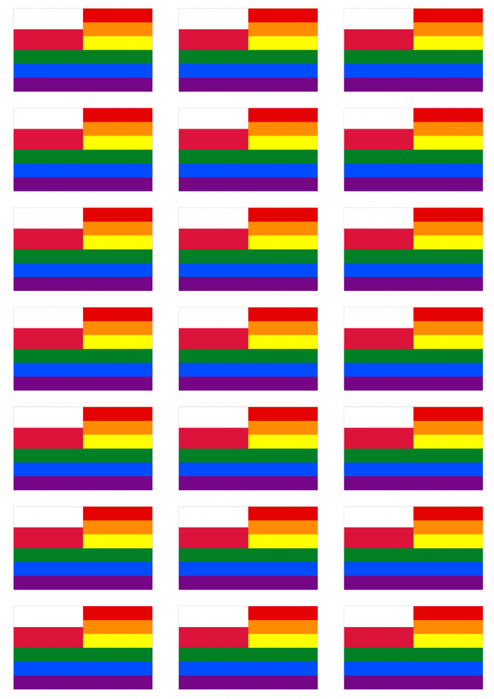 Poland Gay Pride Flag Stickers - 21 per sheet