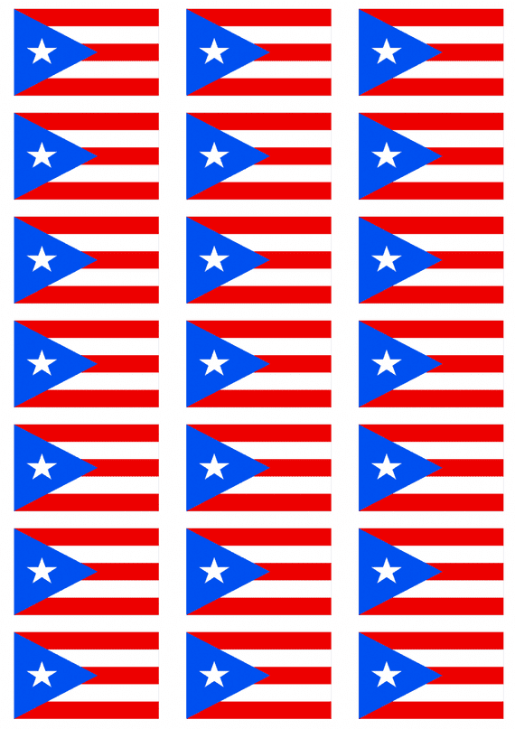 Puerto Rico Flag Stickers - 21 per sheet
