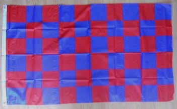 Red and Blue Checkered Large Flag - 5' x 3'.