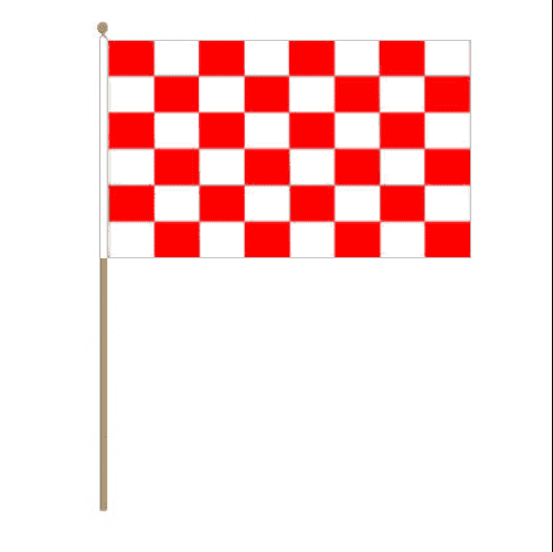Red and White Checkered Hand Flag - Large