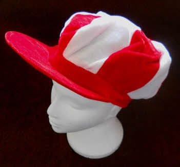 Red and White Jockey Flat Cap.