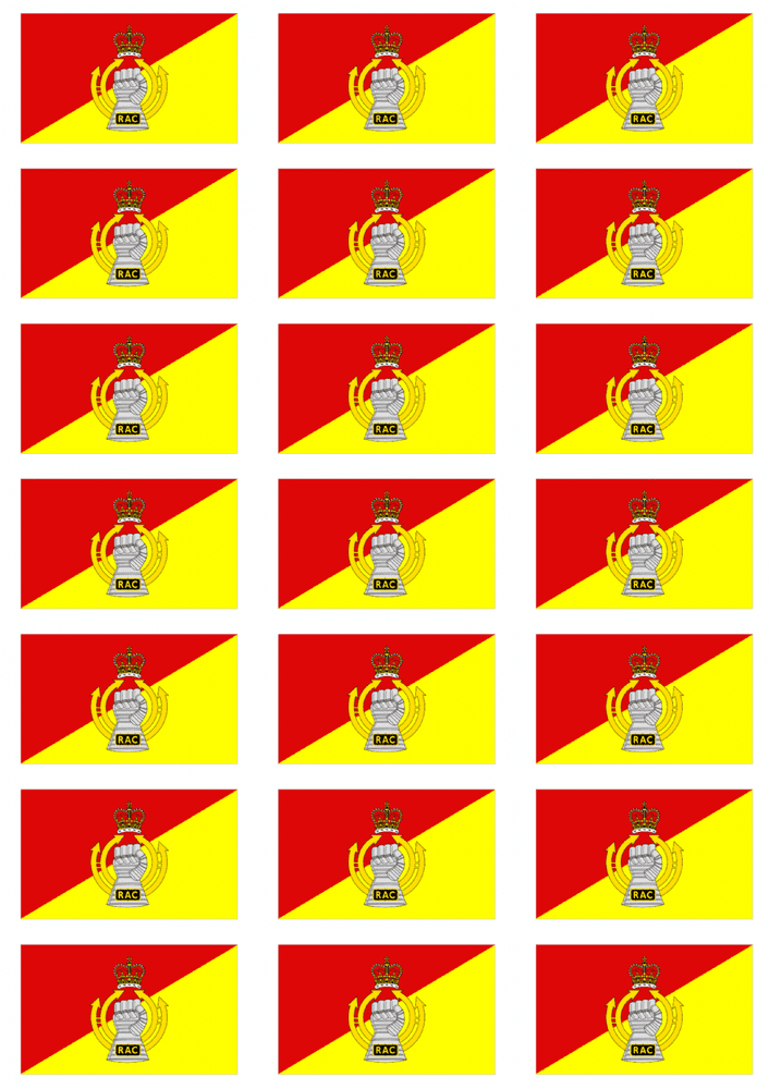 Royal Armoured Corps Flag Stickers - 21 per sheet