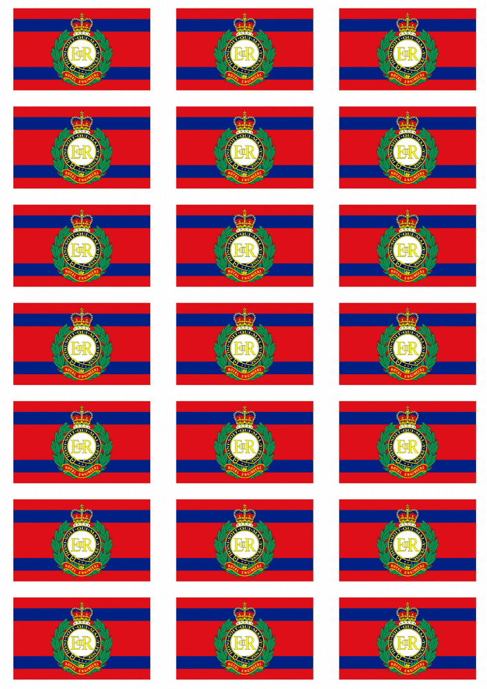 Royal Engineers Corps Flag Stickers - 21 per sheet