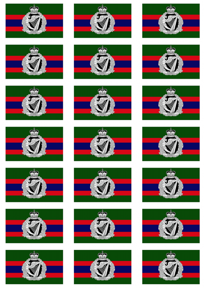 Royal Irish Regiment Flag Stickers - 21 per sheet