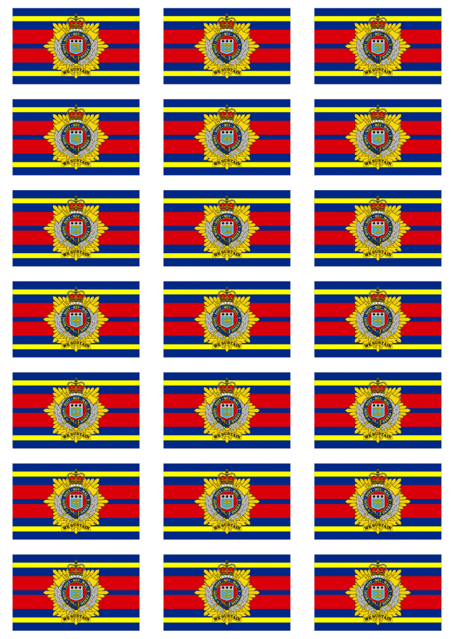 Royal Logistic Corps Flag Stickers - 21 per sheet