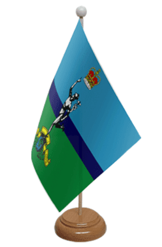Royal Signals Corps Desk / Table Flag with wooden stand and base