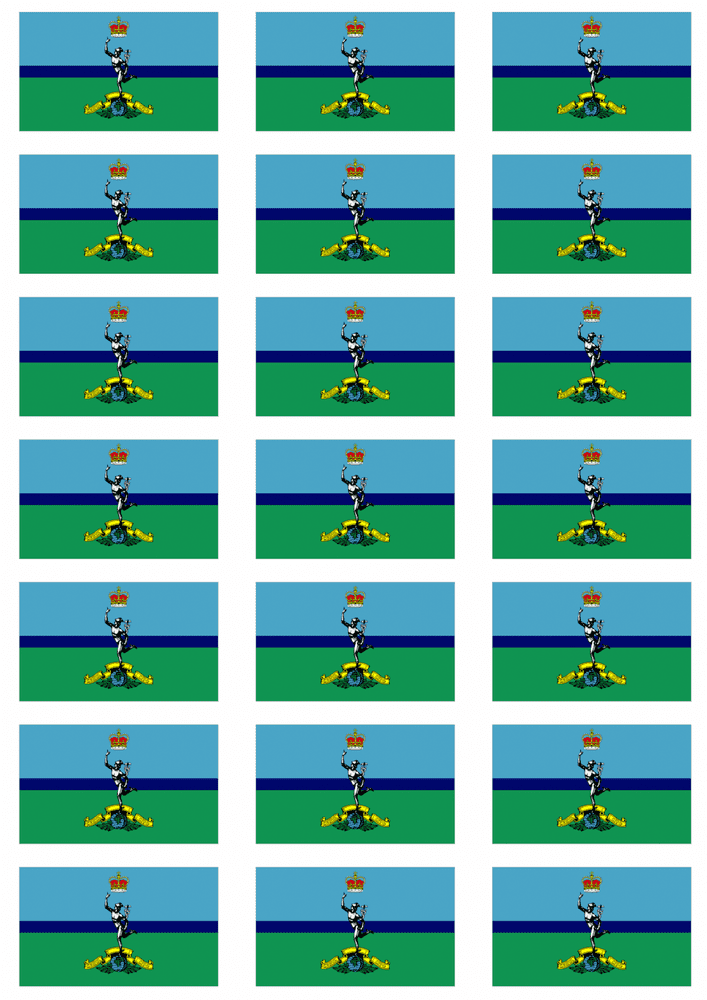 Royal Signals Corps Flag Stickers - 21 per sheet