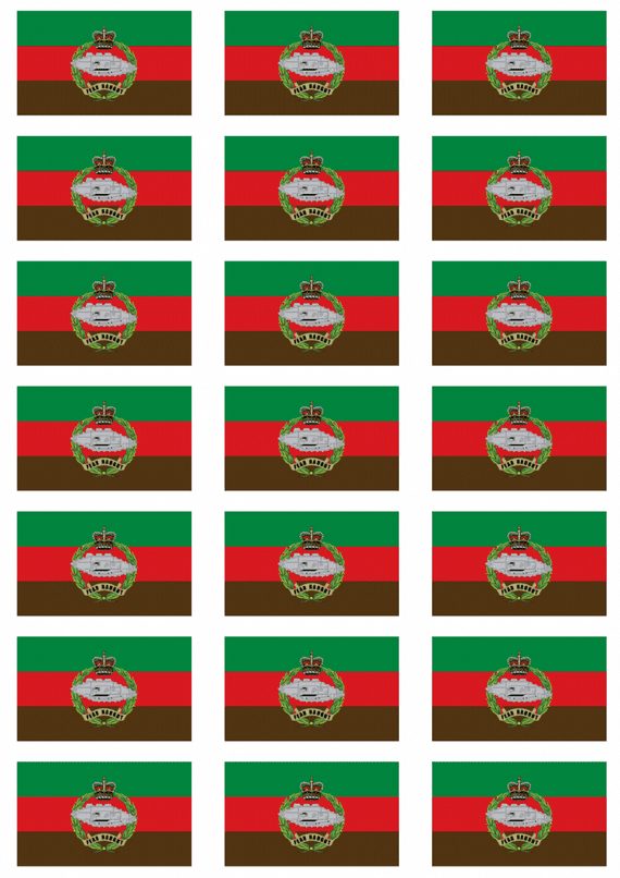Royal Tank Regiment Flag Stickers - 21 per sheet