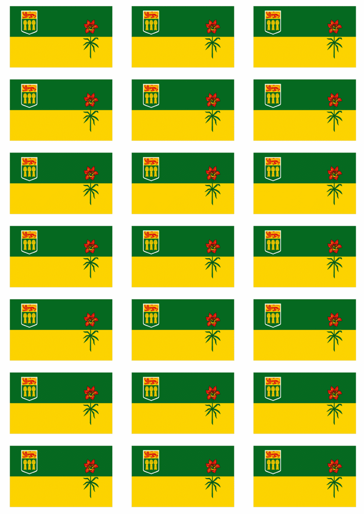 Saskatchewan Flag Stickers - 21 per sheet