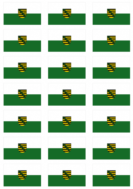 Saxony Flag Stickers - 21 per sheet