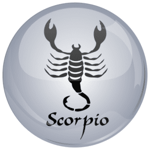 Scorpio Grey Astrology Flag 58mm Button Badge