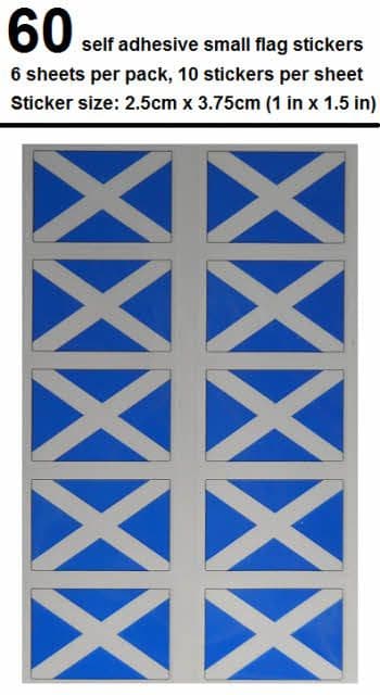 Scotland Country Flag Stickers (pack of 60).