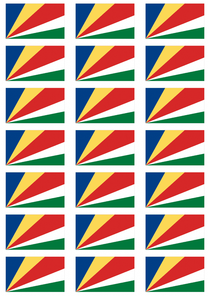Seychelles Flag Stickers - 21 per sheet