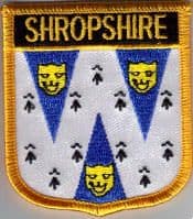 Shropshire Embroidered Flag Patch, style 07.