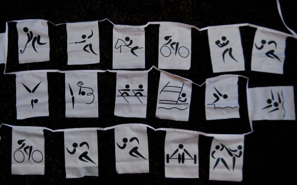 Sports bunting, rectangular, 9 metre