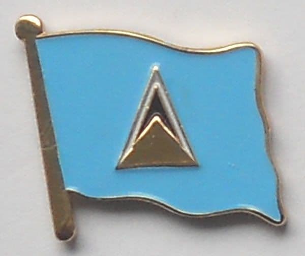 St. Lucia Country Flag Enamel Pin Badge