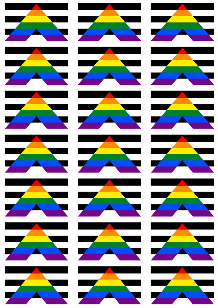 Straight Ally Flag Stickers - 21 per sheet