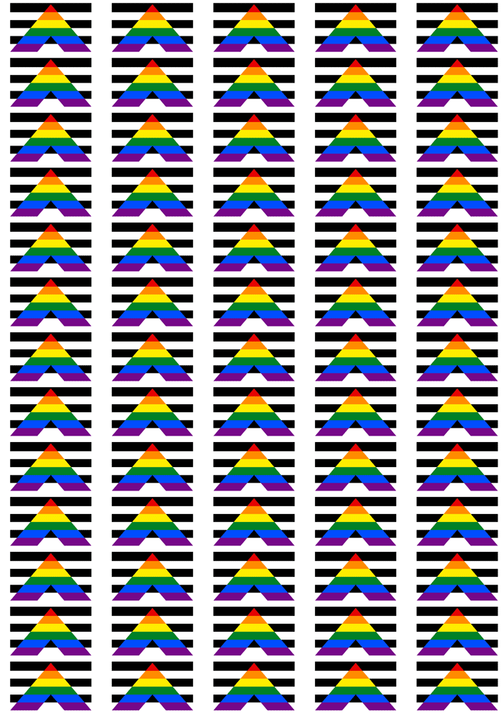 Straight Ally Pride Flag Stickers - 65 per sheet