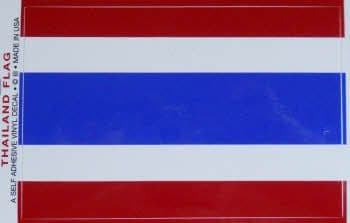 Thailand Country Flag Rectangular Decal.