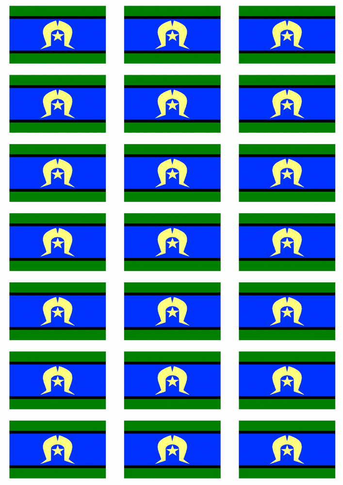Torres Strait Islands Flag Stickers - 21 per sheet