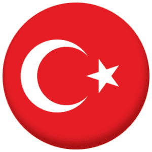 Turkey Country Flag 25mm Keyring