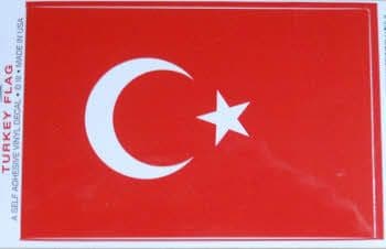 Turkey Country Flag Rectangular Decal.