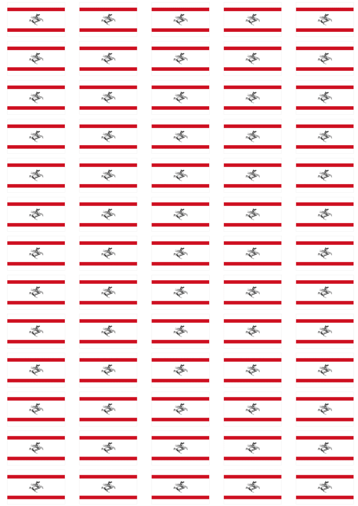 Tuscany Flag Stickers - 65 per sheet