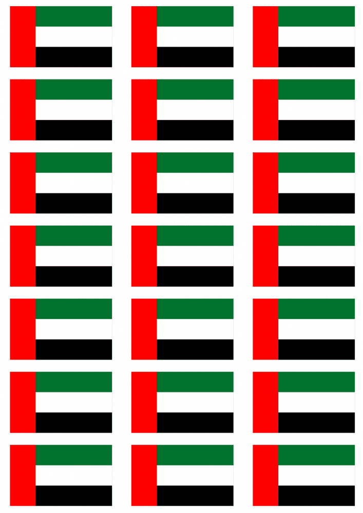 United Arab Emirates Flag Stickers - 21 per sheet