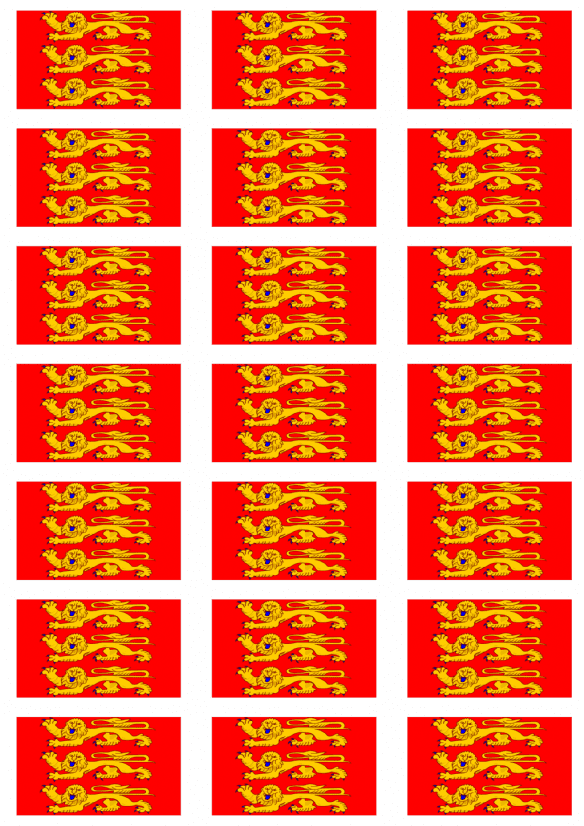 Upper Normandy Flag Stickers - 21 per sheet