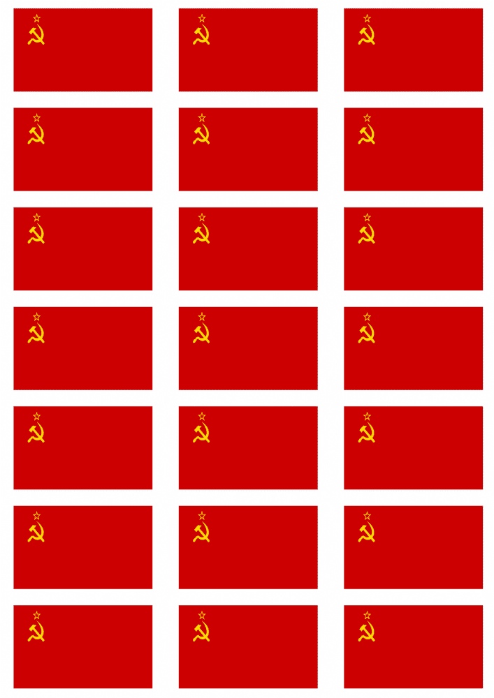 USSR Flag Stickers - 21 per sheet