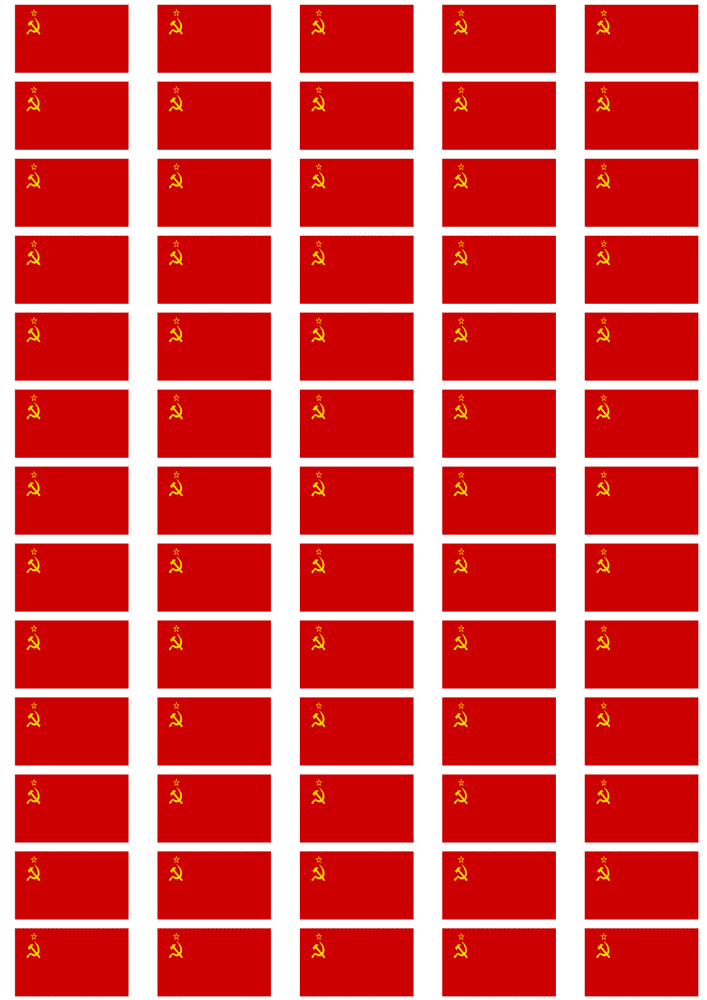USSR Flag Stickers - 65 per sheet
