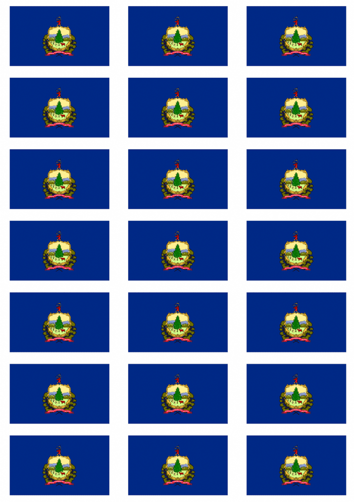Vermont Flag Stickers - 21 per sheet