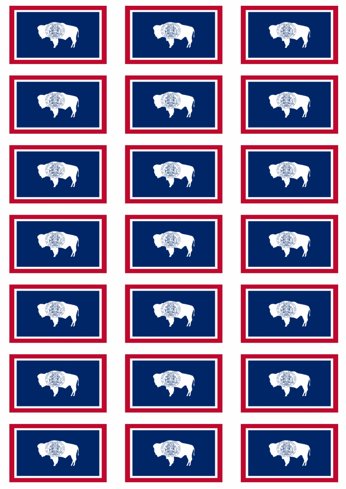 Wyoming Flag Stickers - 21 per sheet