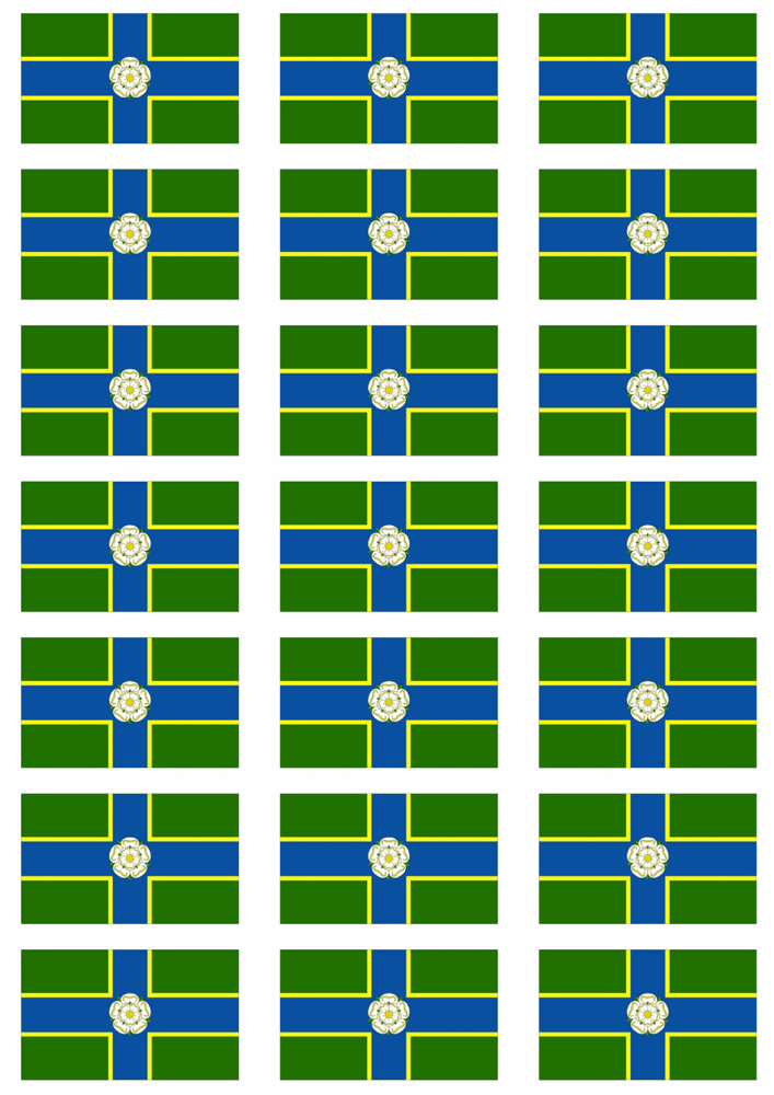 Yorkshire North Riding Flag Stickers - 21 per sheet