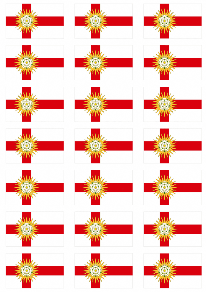 Yorkshire West Riding Flag Stickers - 21 per sheet