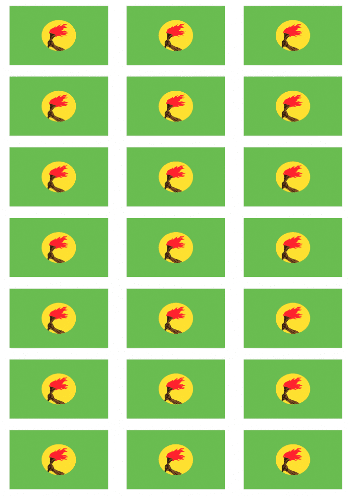 Zaire Flag Stickers - 21 per sheet