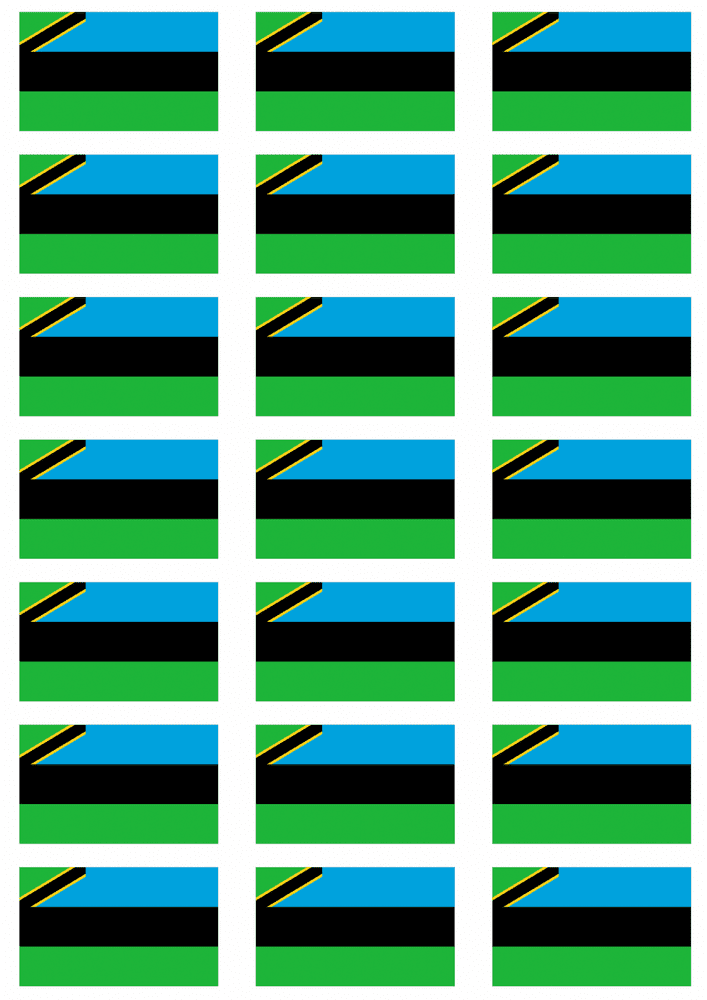 Zanzibar Flag Stickers - 21 per sheet