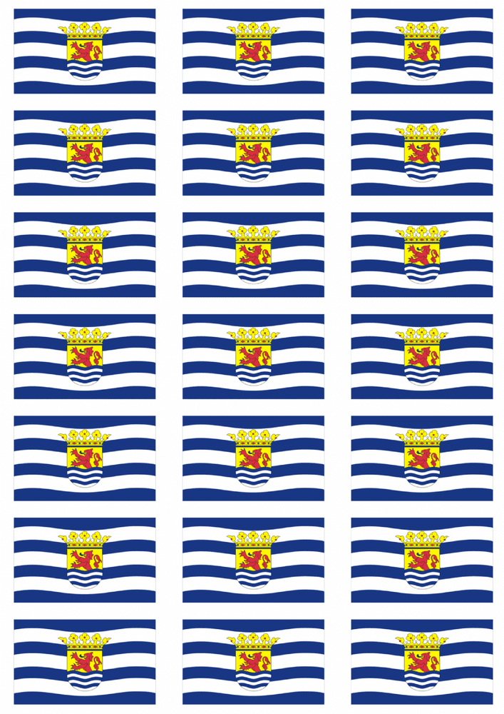 Zeeland Flag Stickers - 21 per sheet