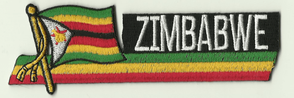 Zimbabwe Embroidered Flag Patch, style 01.