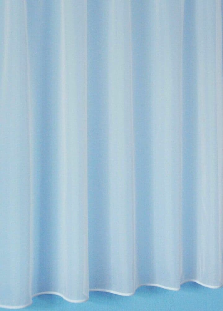 MILAN PLAIN WHITE NET CURTAIN WITH LEAD WEIGHT HEM SOLD BY THE METRE 10 ...