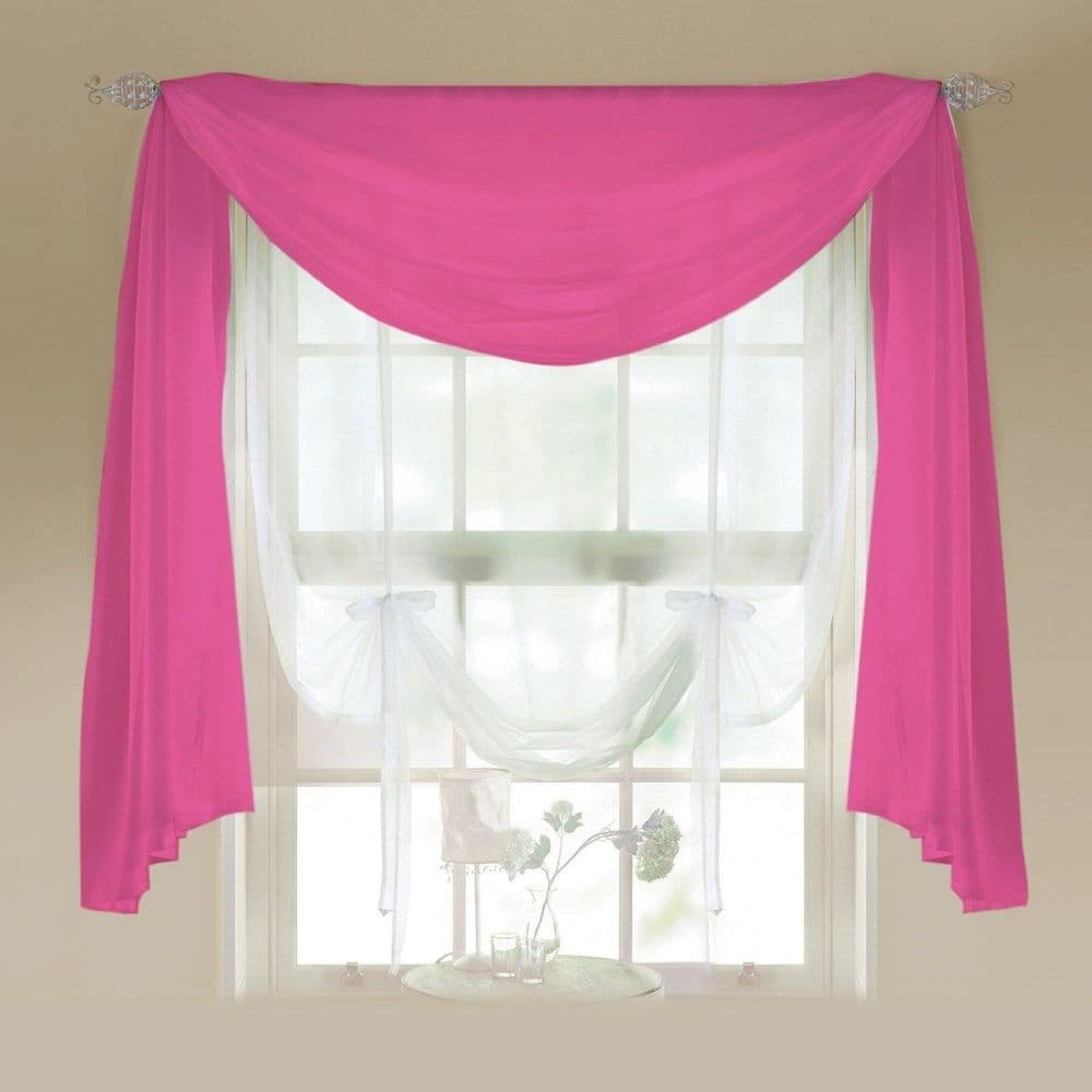 STUNNING PLAIN COLOUR SOFT FOLD VOILE WINDOW SCARVES/scarf 10 colours ...