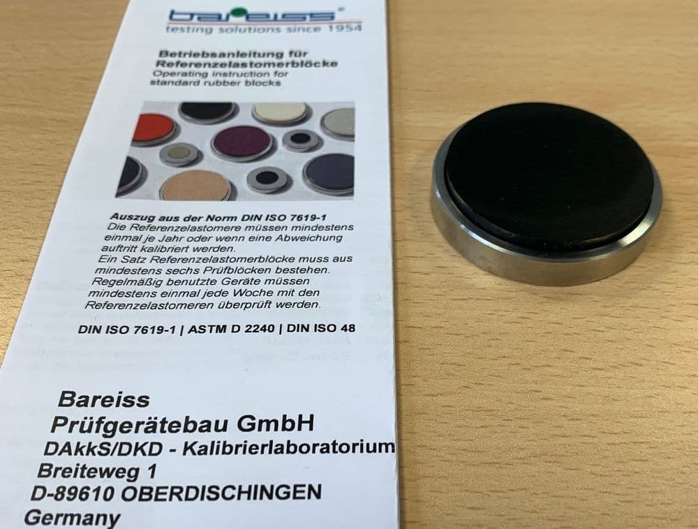 BAREISS IRHD NORMAL hardness range Test Block - 1 set of 1 Reference Plate