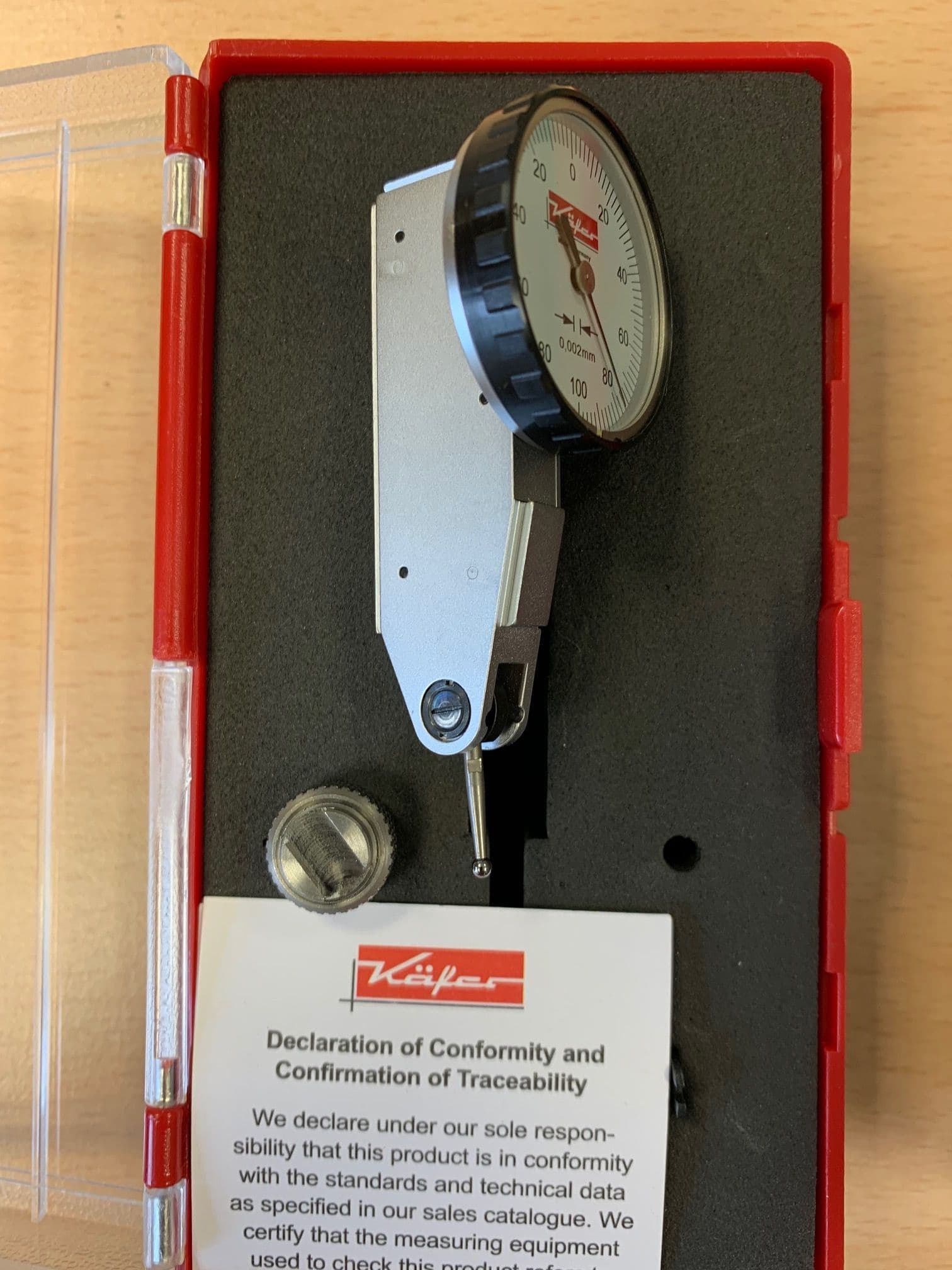KÄFER Dial Test Indicator K 36 - Shockproof - Non-Magnetic - Reading 0 ...